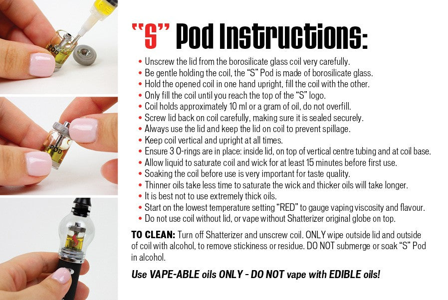 The “S” Pod, Shatterizer’s NEW Ceramic Oil Coil Canada Fast Shipping!
